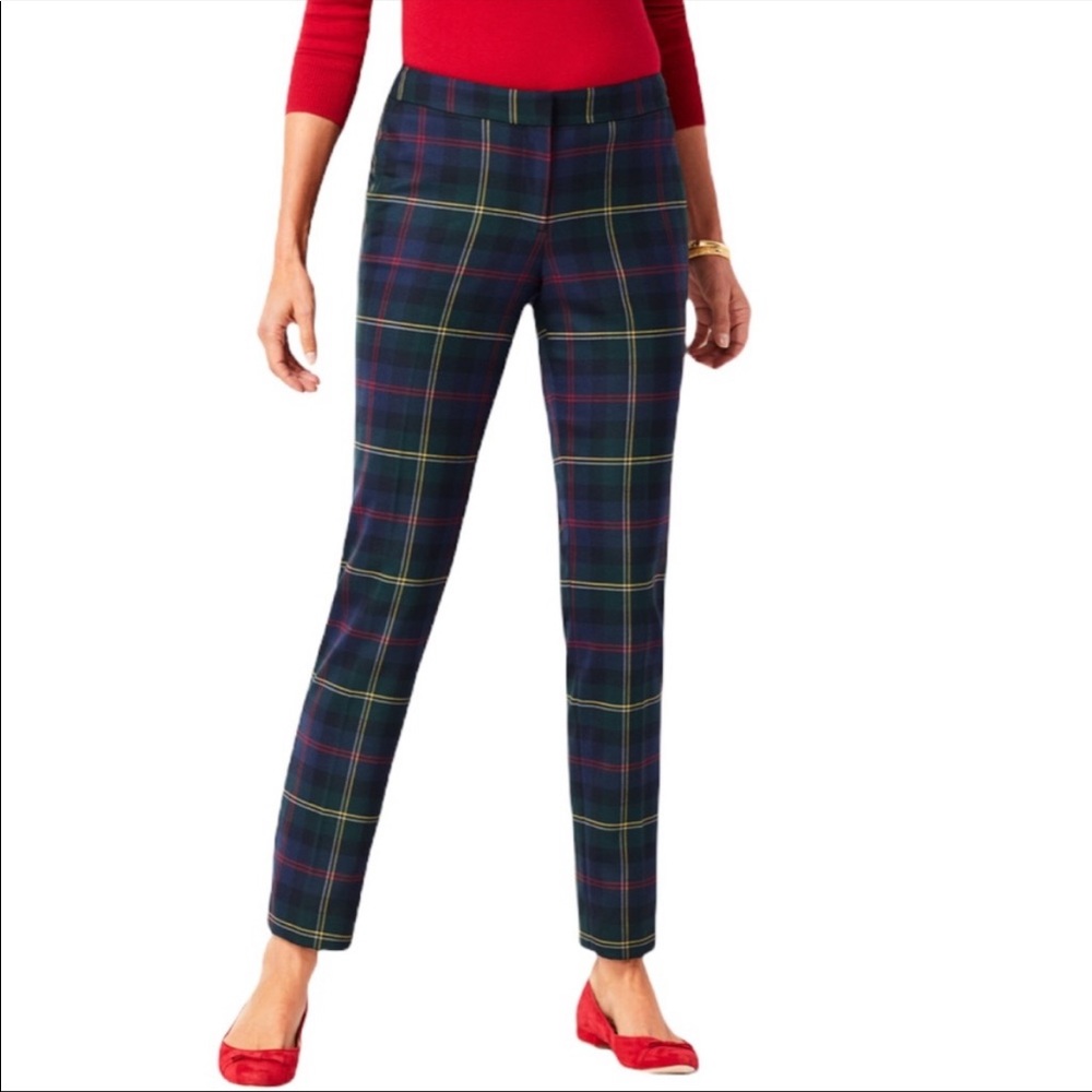 Talbots Tartan Plaid Straight Leg Pants Size 8 - Gem